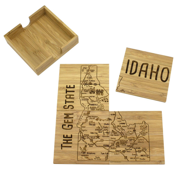 Idaho State Puzzle 4-Pc. Coaster Set with Case – Totally Bamboo