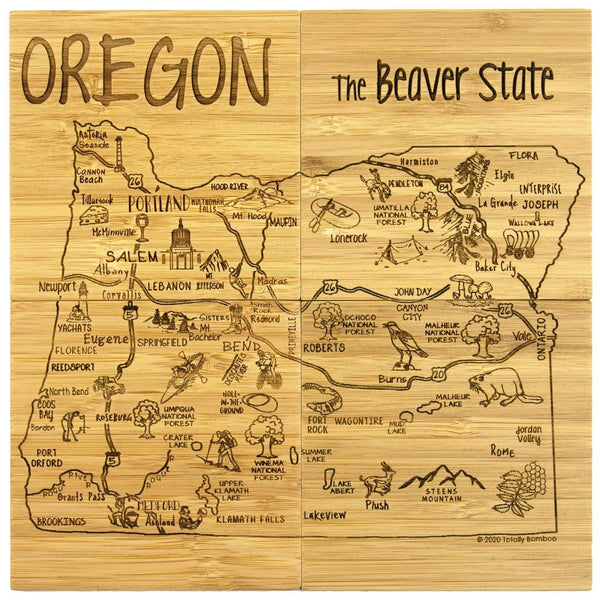 Oregon State Puzzle 4-Pc. Coaster Set with Case – Totally Bamboo