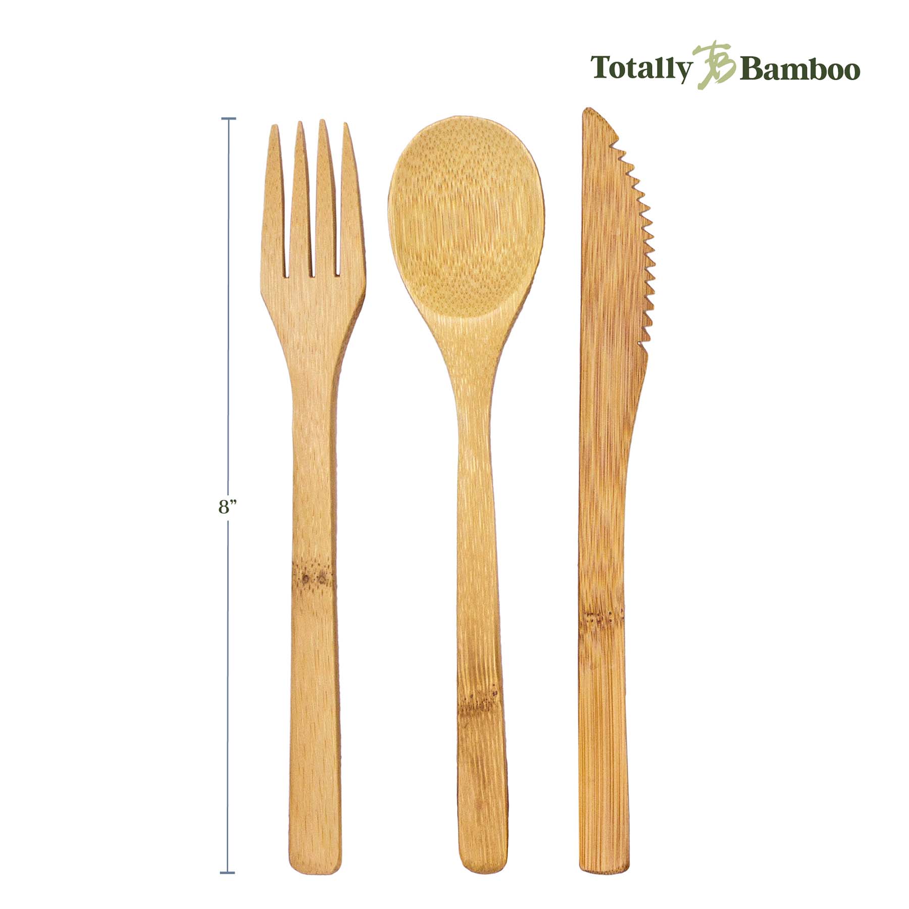 3-Piece Reusable Bamboo Flatware Set – Totally Bamboo