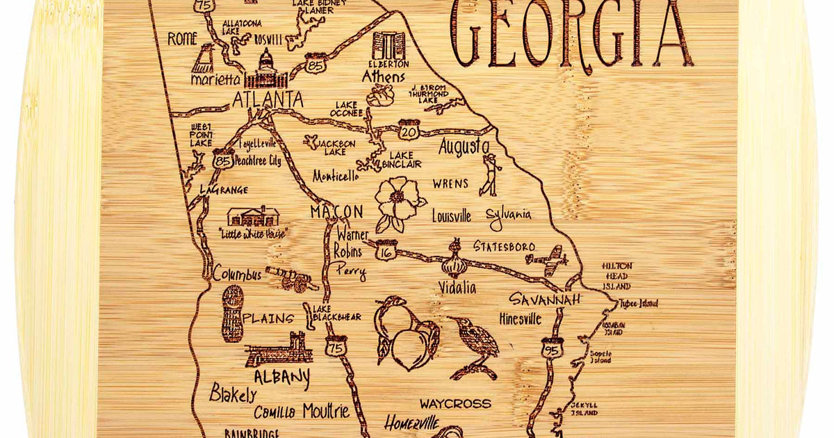 A Slice of Life Georgia Cutting Board, 11" x 8-3/4" – Totally Bamboo