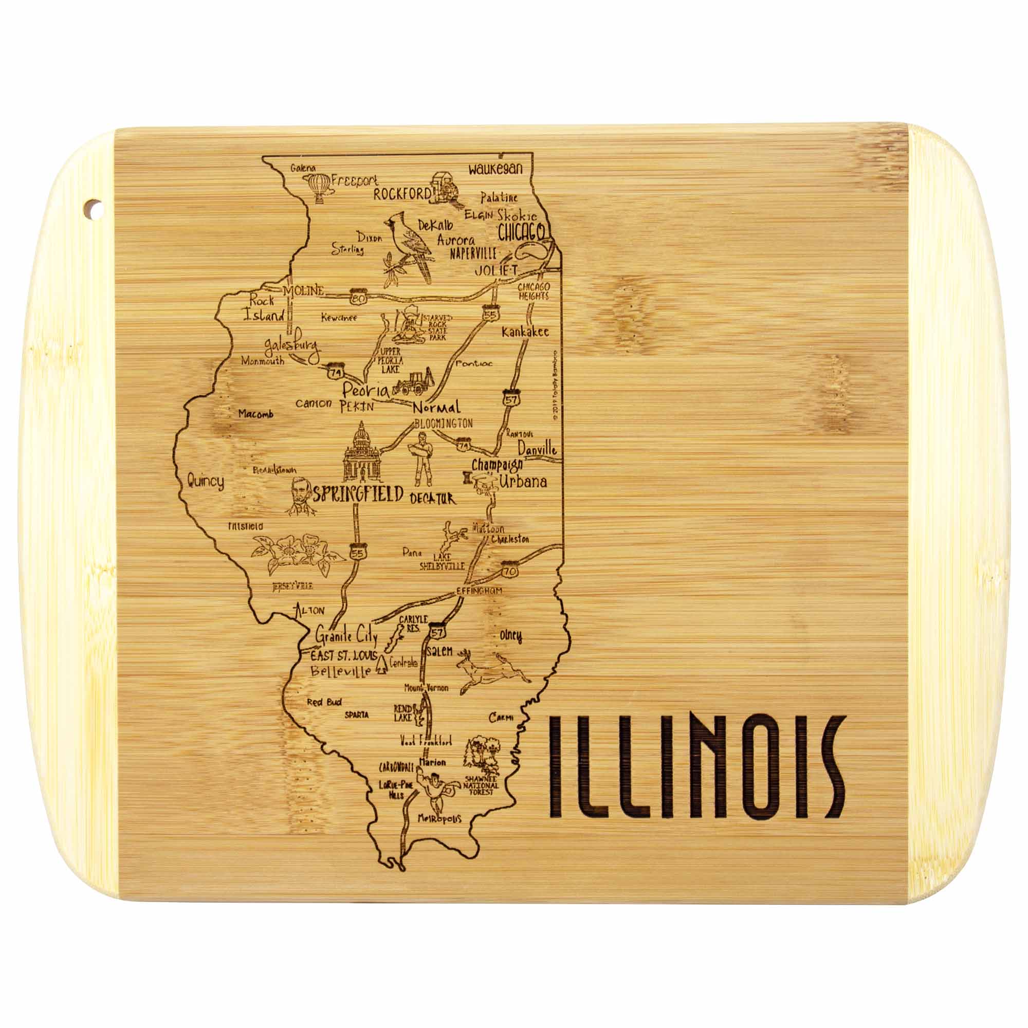 4-Piece Illinois Puzzle Coaster Set with Case – Totally Bamboo