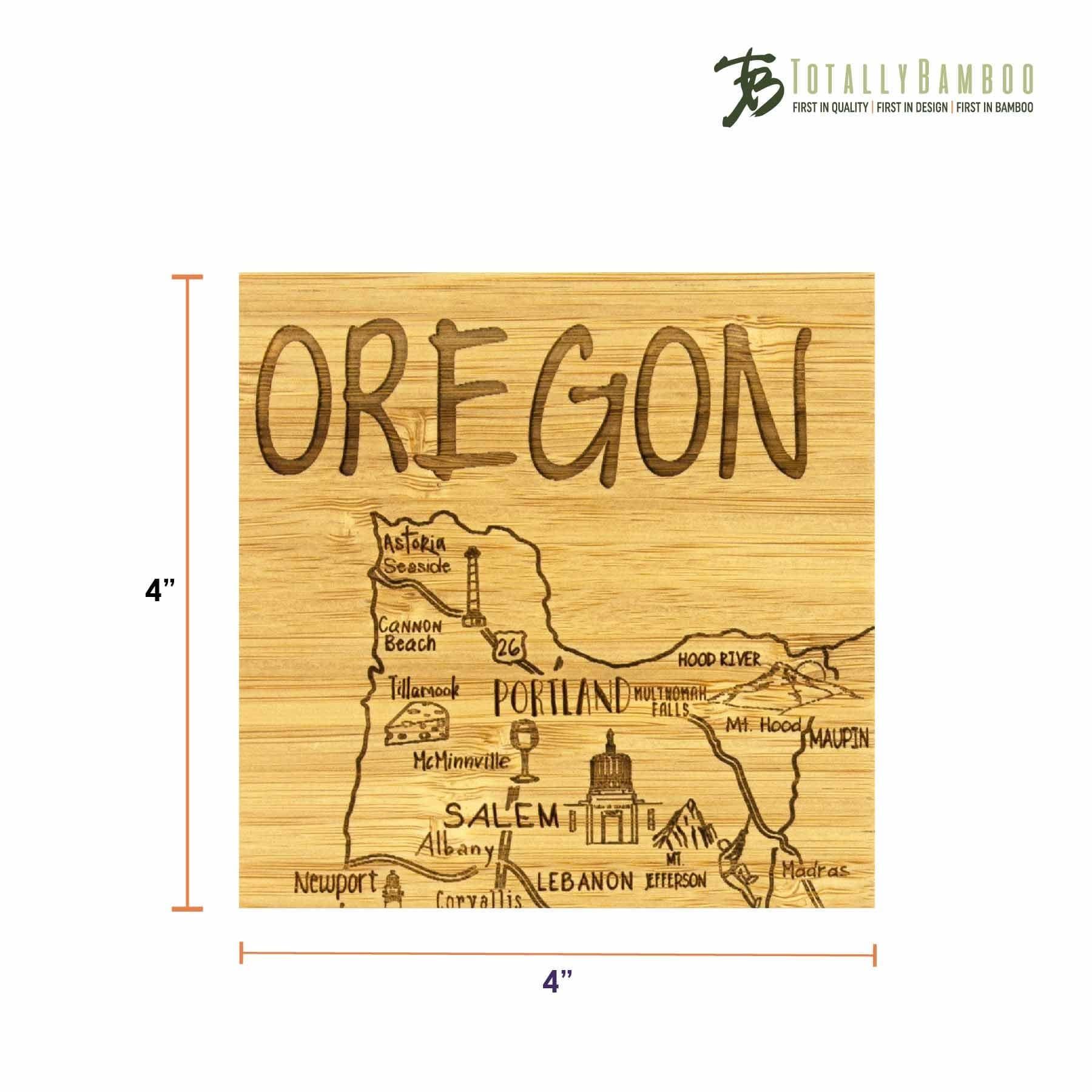 4-Piece Oregon Puzzle Coaster Set with Case – Totally Bamboo