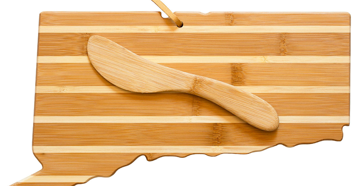 Connecticut Serving Board with Spreader Knife Gift Set – Totally Bamboo