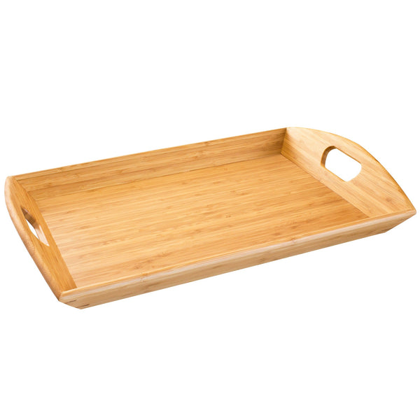 Butler's Serving Tray with Handles, 23" x 15" x 3" – Totally Bamboo