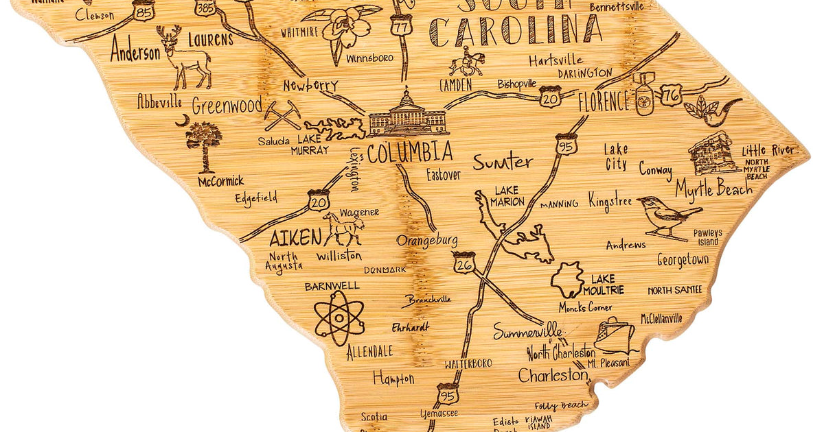 Destination South Carolina Cutting Board | Totally Bamboo