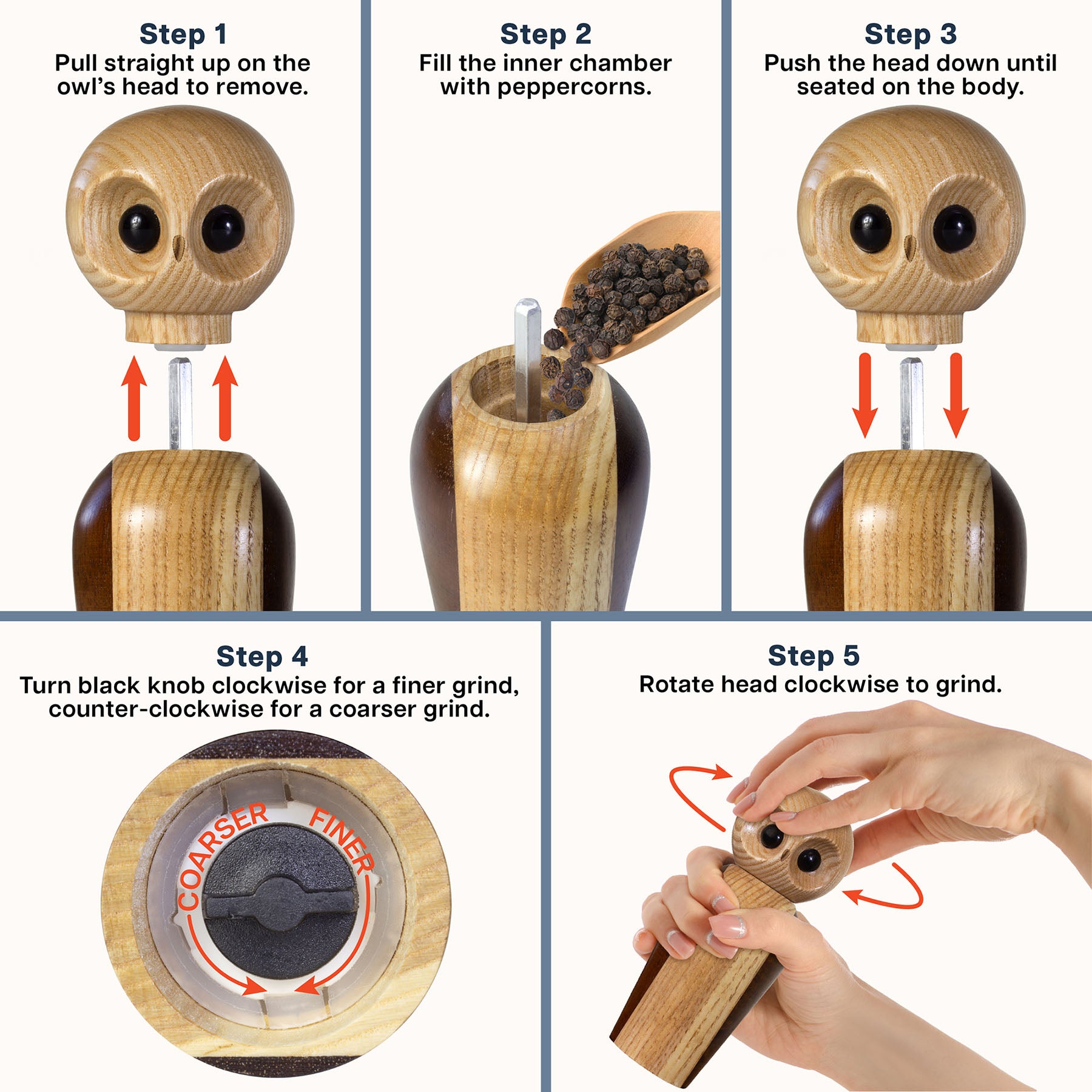 Rock & Branch® Owl Pepper Mill – Totally Bamboo