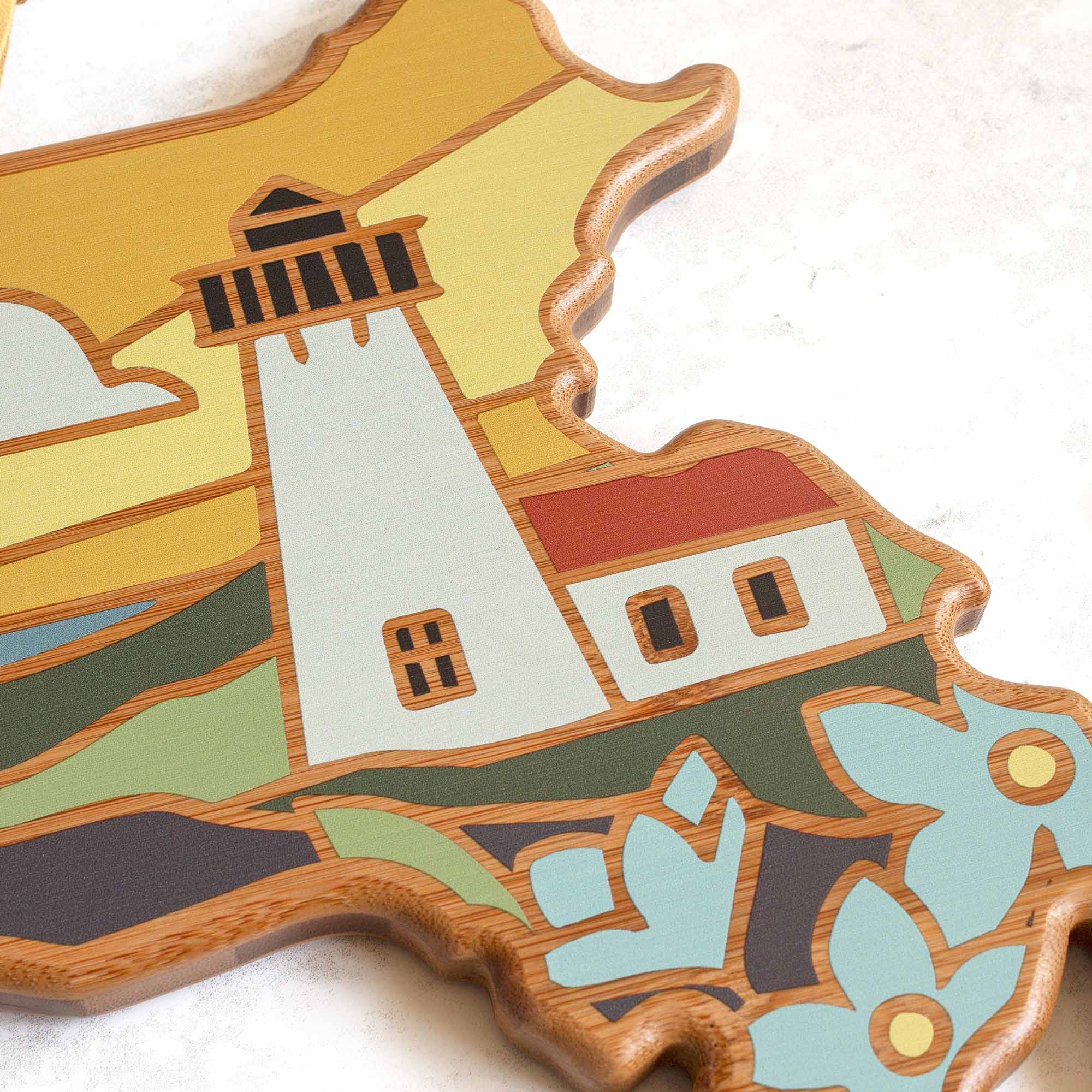 Massachusetts State Shaped Serving & Cutting Board with Artwork by ...