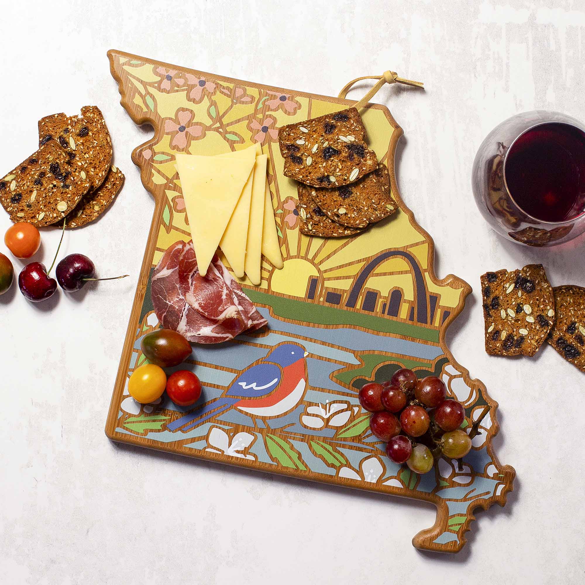 Missouri State Shaped Serving & Cutting Board with Artwork by Summer ...