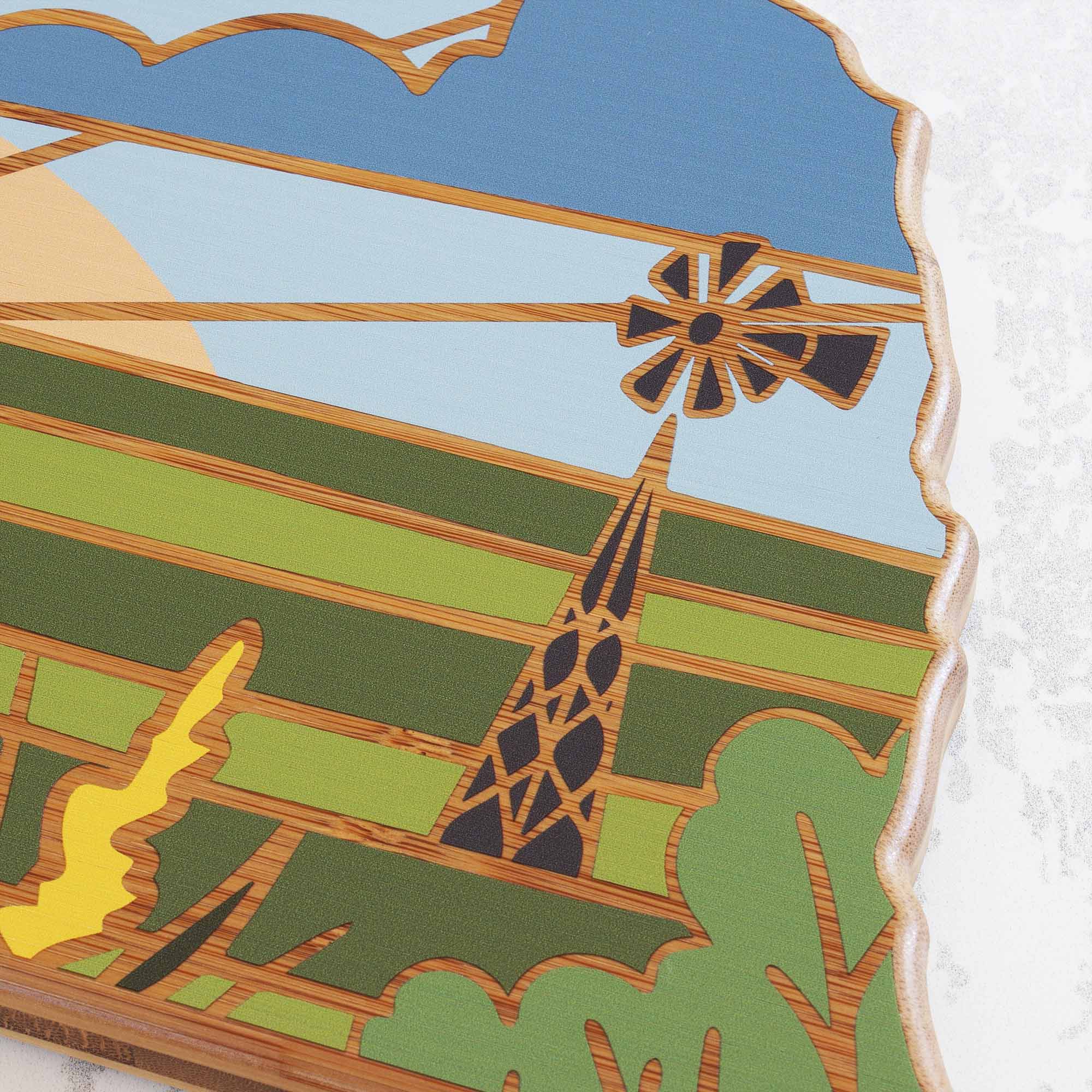 Nebraska State Shaped Serving & Cutting Board with Artwork by Summer ...