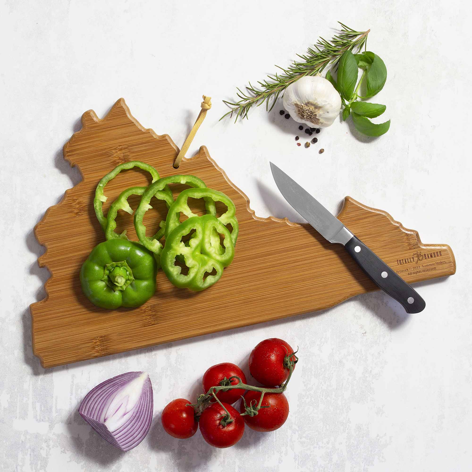 Virginia State Shaped Serving & Cutting Board with Artwork by Summer ...