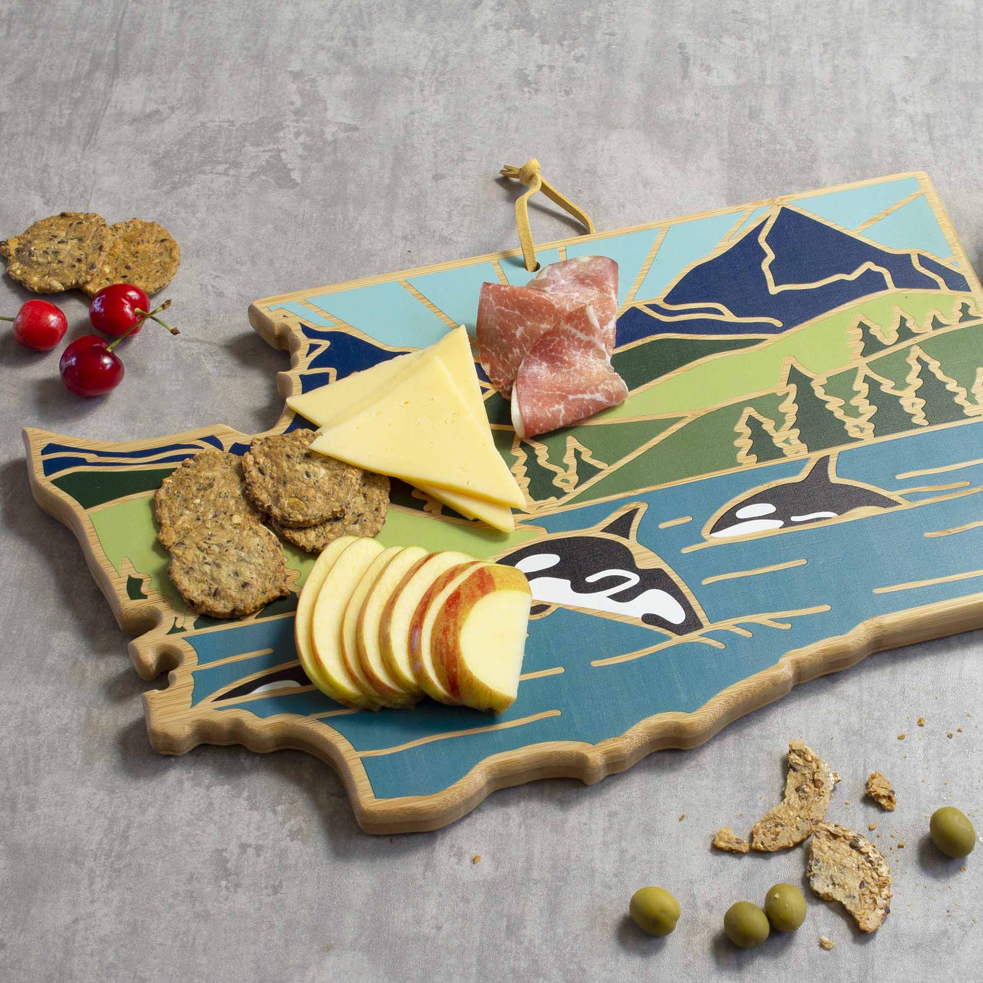 Washington Cutting Board with Artwork by Summer Stokes – Totally Bamboo