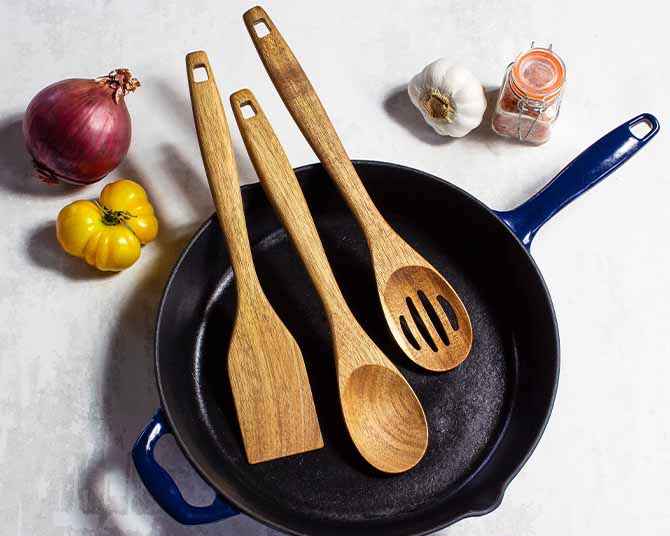 TB Home® 3-Piece Acacia Wood Cooking Utentsil Set, 12-1/2" – Totally Bamboo