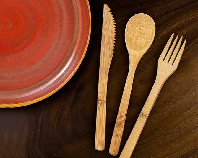 Reusable Bamboo Flatware Set with Storage Case Totally Bamboo