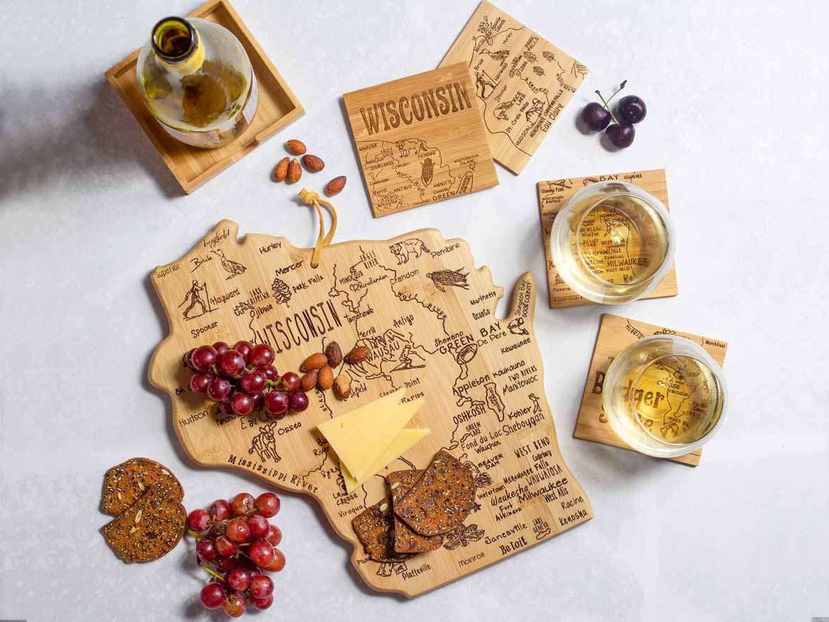 4-Piece California Puzzle Coaster Set with Case – Totally Bamboo