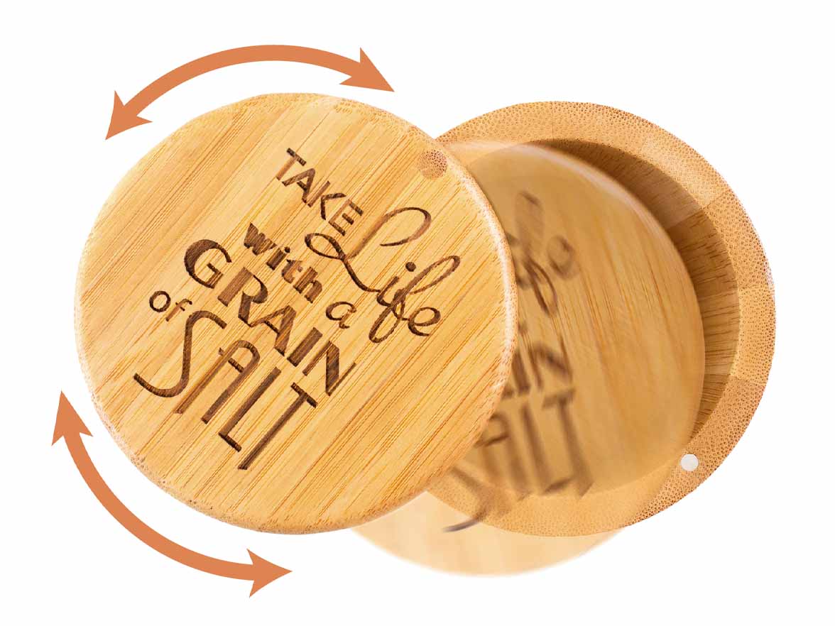 Triple Salt Cellar with Swivel Lids, 1-1/3 Cups Capacity – Totally Bamboo