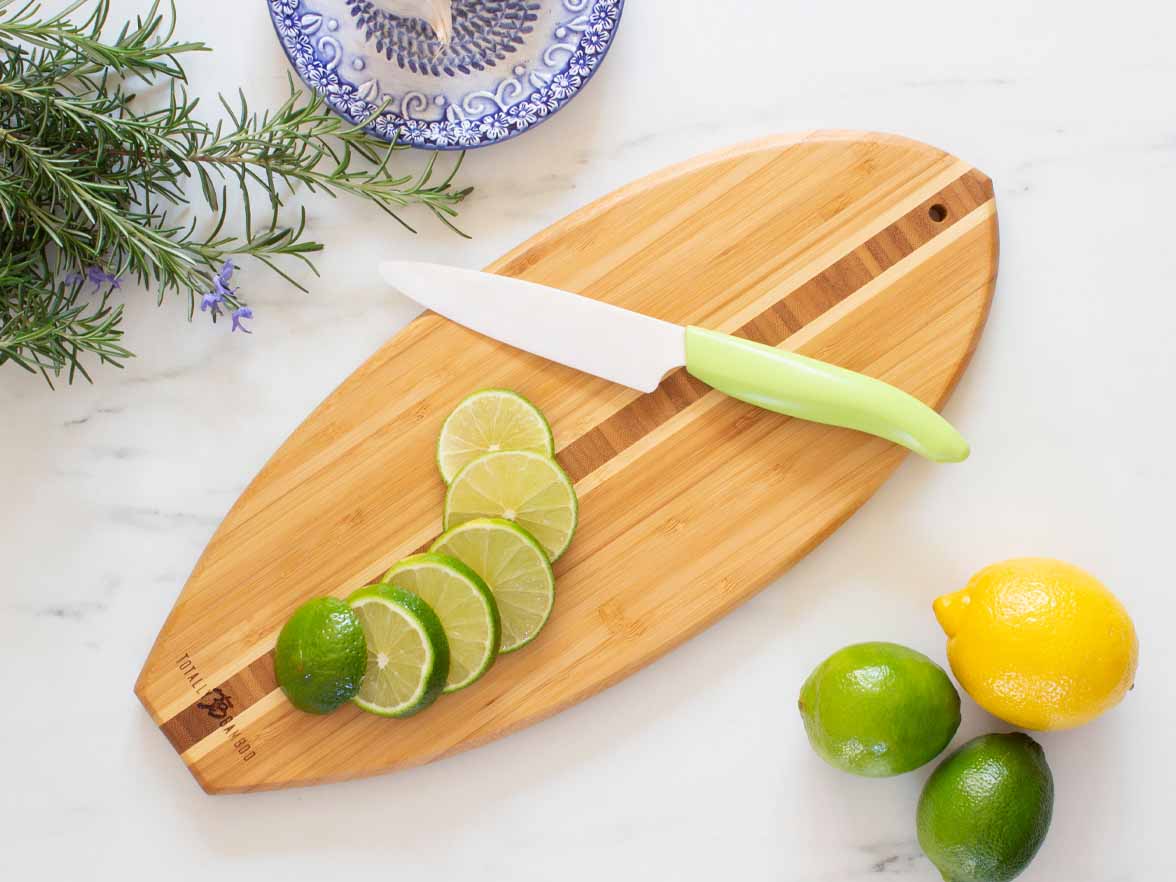 Surfboard Shaped Cutting Board, 23" x 7-1/2" – Totally Bamboo