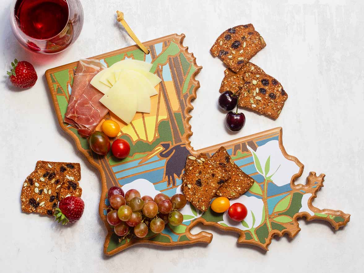West Virginia State Shaped Serving & Cutting Board with Artwork by ...