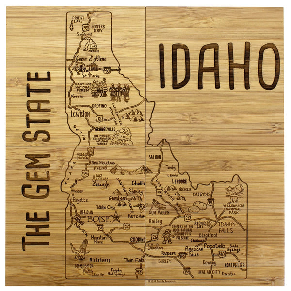 Idaho State Puzzle 4-Pc. Coaster Set with Case – Totally Bamboo